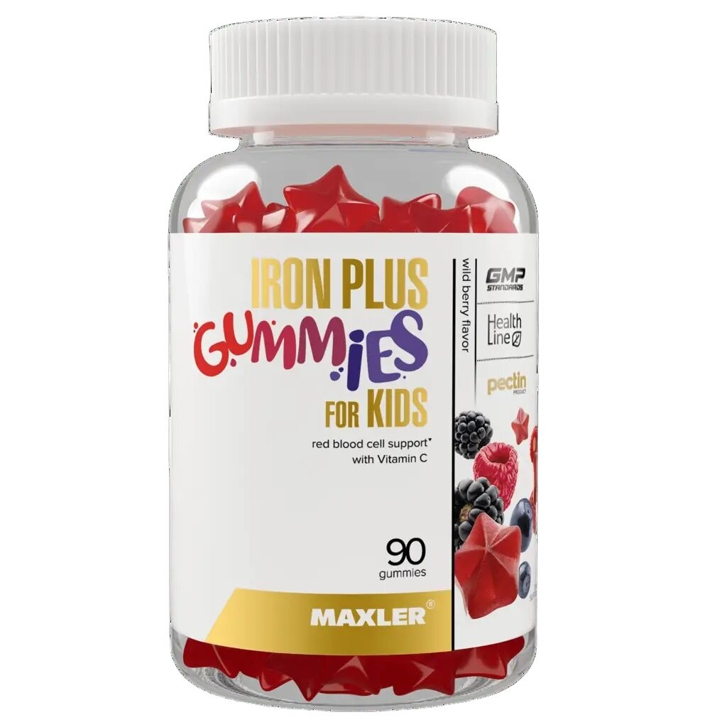 Железо для детей Iron Plus Gummies 90 жев. табл (Maxler) Дикие ягоды