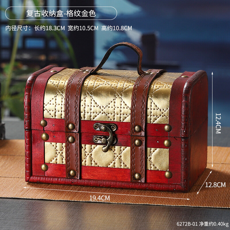 Сундук с сокровищами в античном стиле, винтажный ящик для хранения, деревянный ящик с замком, ящик-реквизит для квест-игры, портативная шкатулка для украшений.