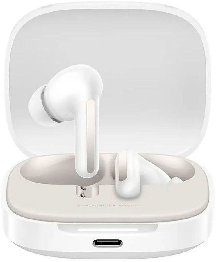 Наушники беспроводный Xiaomi для андроид Buds 6 небесно-белые