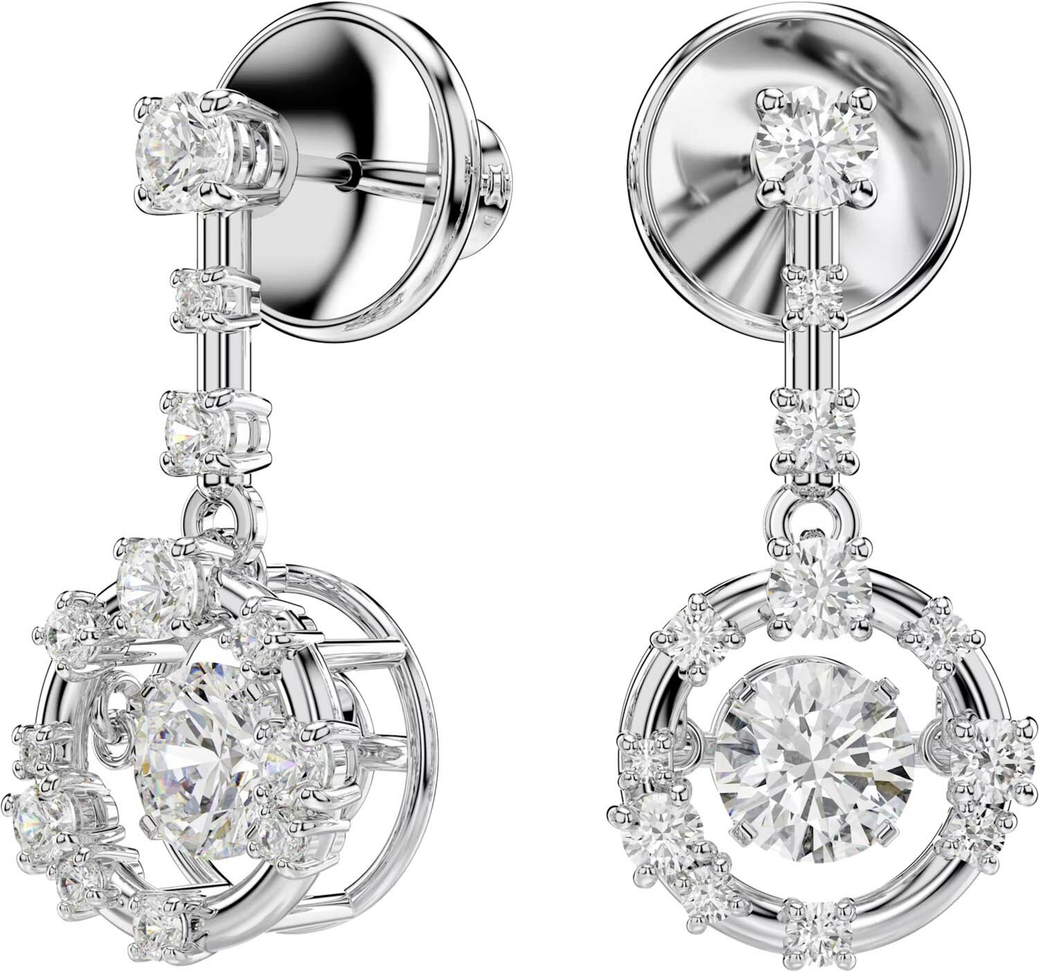Серьги с подвесками, кристаллы Swarovski