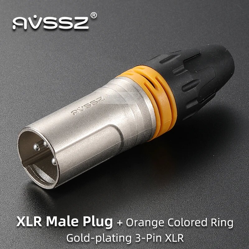 XLR Male Plug AVSSZ, оранжевая кольцевая вставка