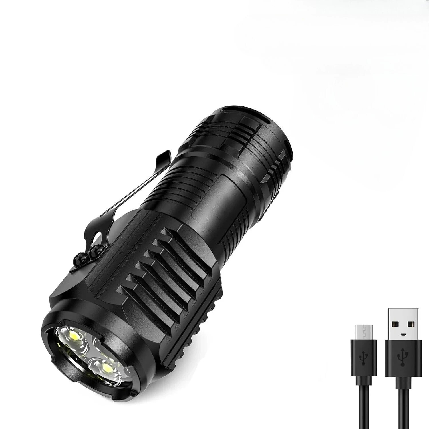 Перезаряжаемый светодиодный фонарь-прищепка USB Black 1PCS