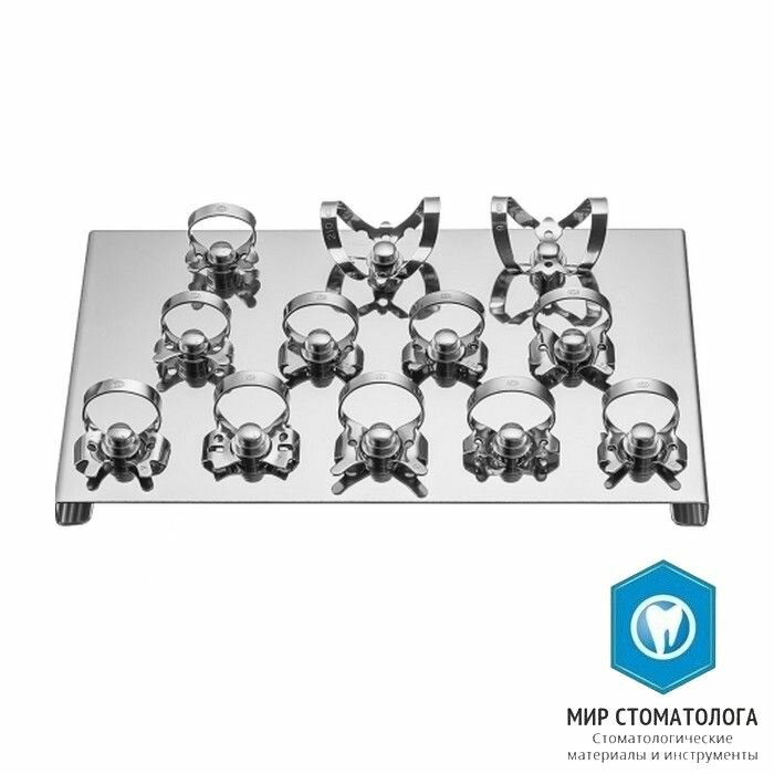 Набор 12 клампов на подставке Dentech - Clamp Board H12