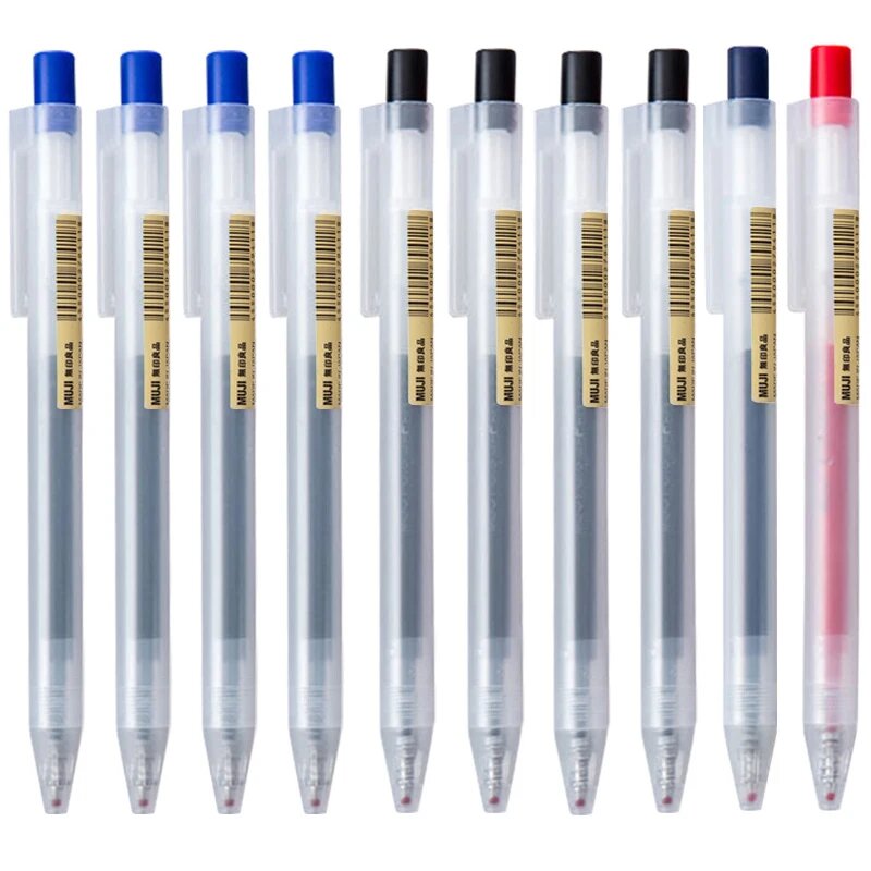 Гелевые ручки MUJI 0,5 мм, набор из 10 штук, Цвет: 10 set D
