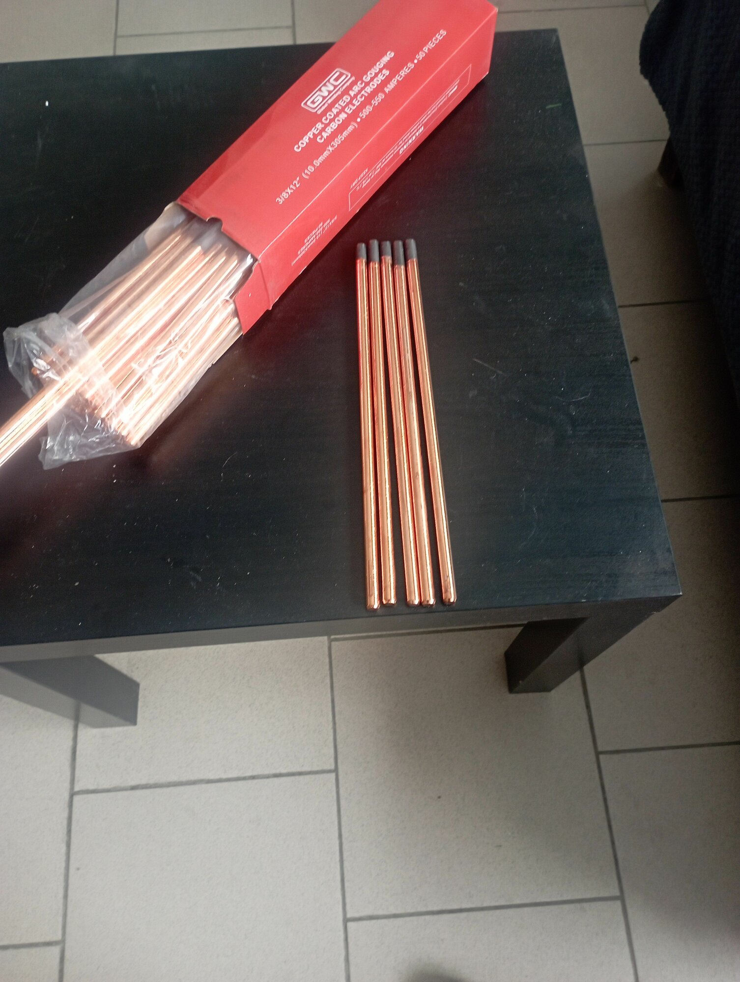 Электроды угольные омедненные GWC CARBON д.10,0 мм упаковка 5 шт, 500 гр.