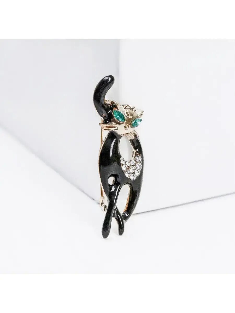 Брошь, эмаль, стразы