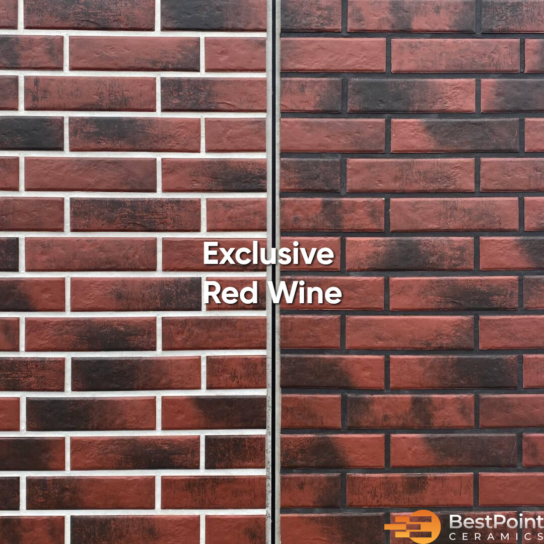 Плитка клинкерная BestPoint "Exclusive Red Wine" 24,5х6,5 см (46 шт в коробке), матовая, красная
