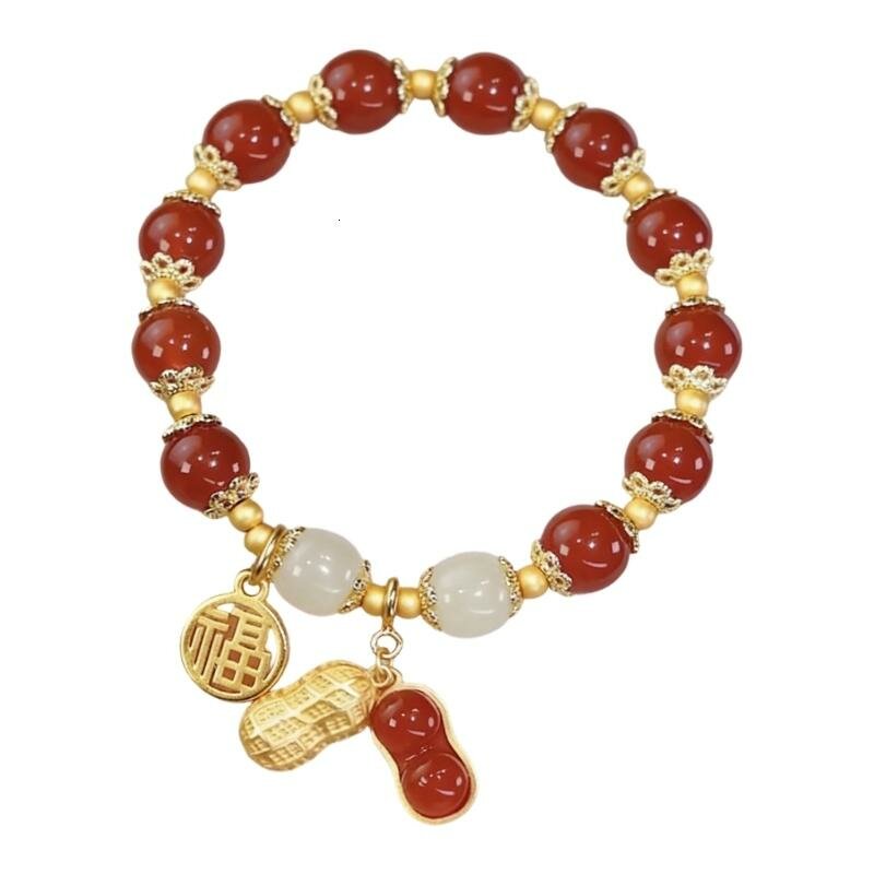 Китайский браслет из бисера, красный