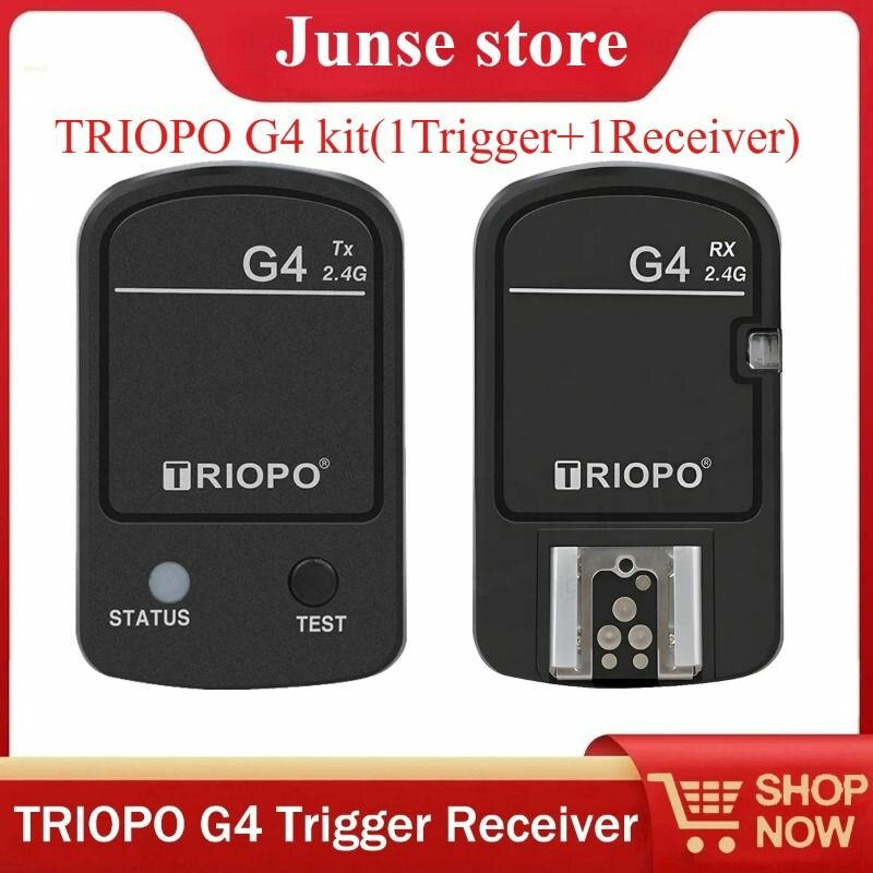 Аксессуары для вспышки/синхронизатор запуска вспышки TRIOPO G4 Trigger+Receiver/Передатчик*1 + приемник*1, беспроводной 2.4g, универсальный синхронизатор Canon Nikon Sony Fuji Pentax Panasonic