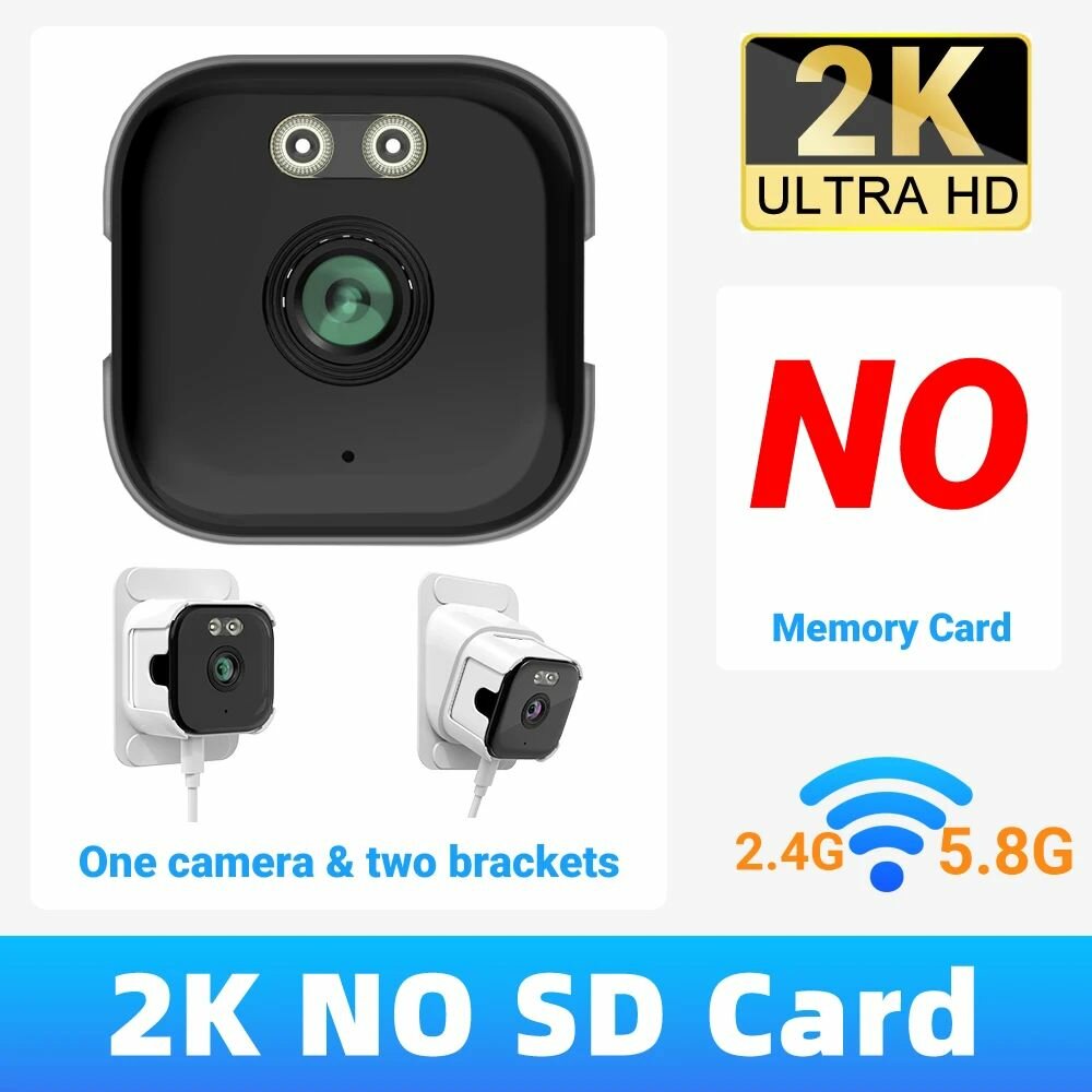 Gaolong Оконная камера 2K с полноцветным ночным видением AI-обнаружением человека, записью 24/7, Wi-Fi 2,4G/5,8G, двустороннее аудио, работает с Alexa