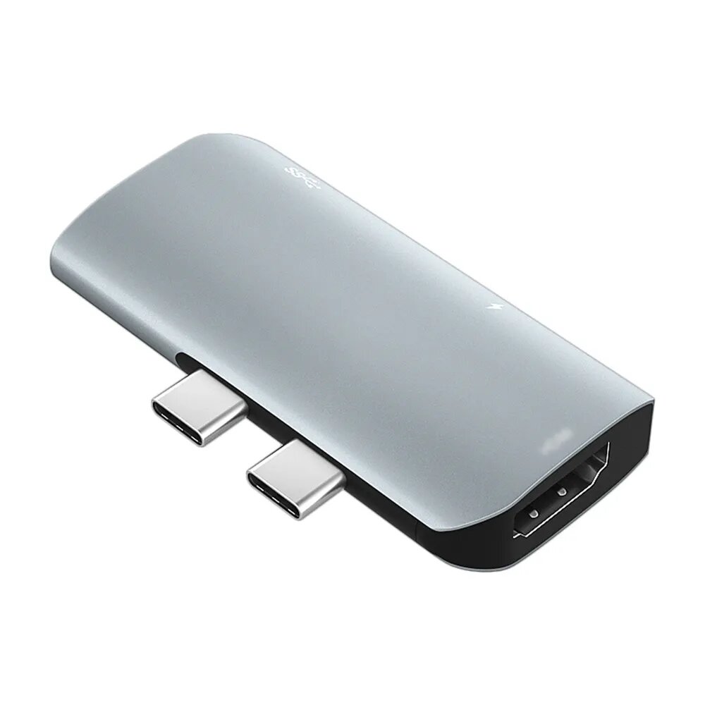 USB C Hub 3-in-1 Type-C/USB3.0/HDMI Adapter Multiport Silver