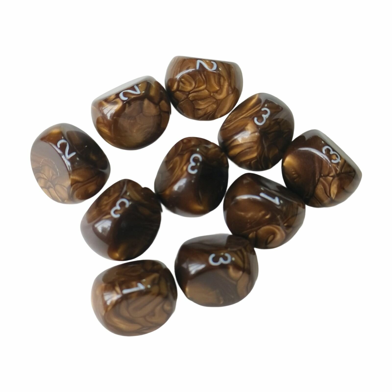 Акриловые трехгранные кубики с цветными цифрами для игр и обучения