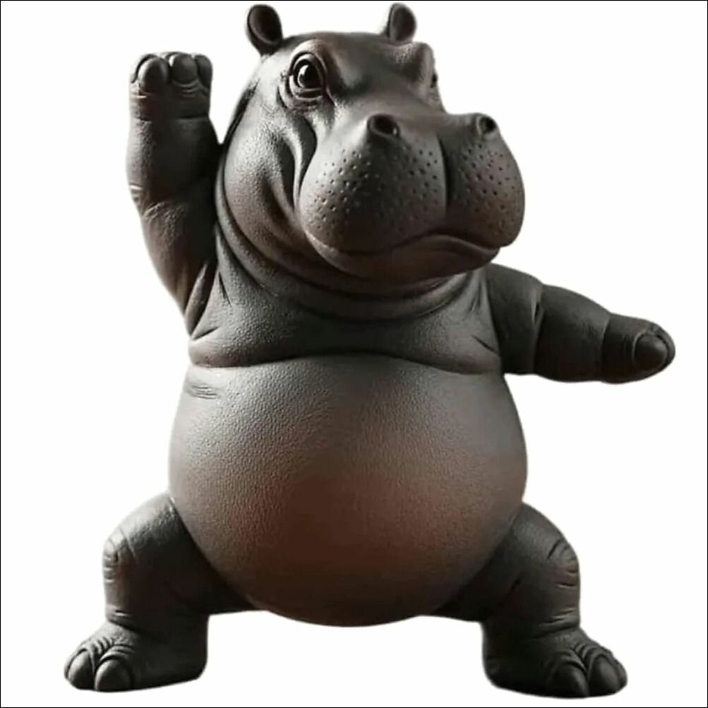 Clumsy Yoga Master HippoУкрашение из смолы Бегемота Мастера Йоги
