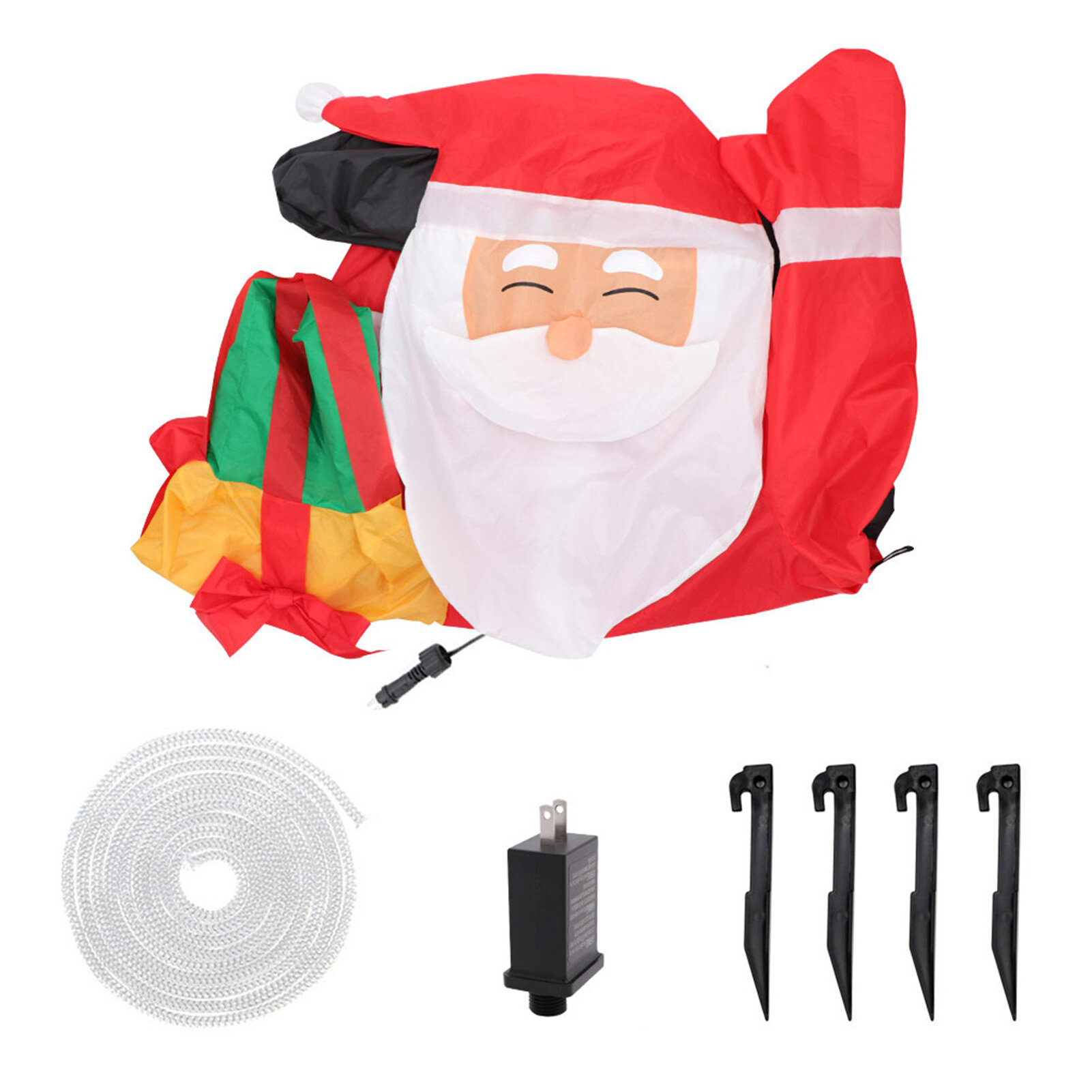 Надувной уличный Дед Мороз 4.92 фута со встроенной светодиодной подсветкой для украшения сада, газон