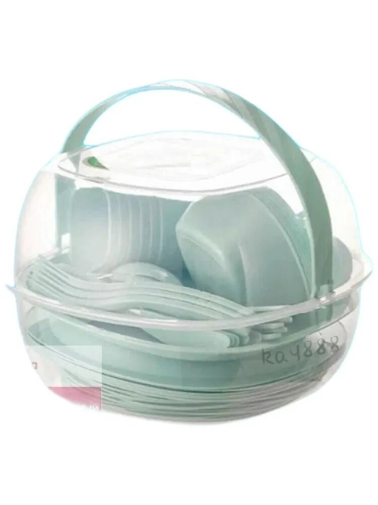 Набор посуды для пикника на 6 персон 54 предмета с контейнером, для отдыха