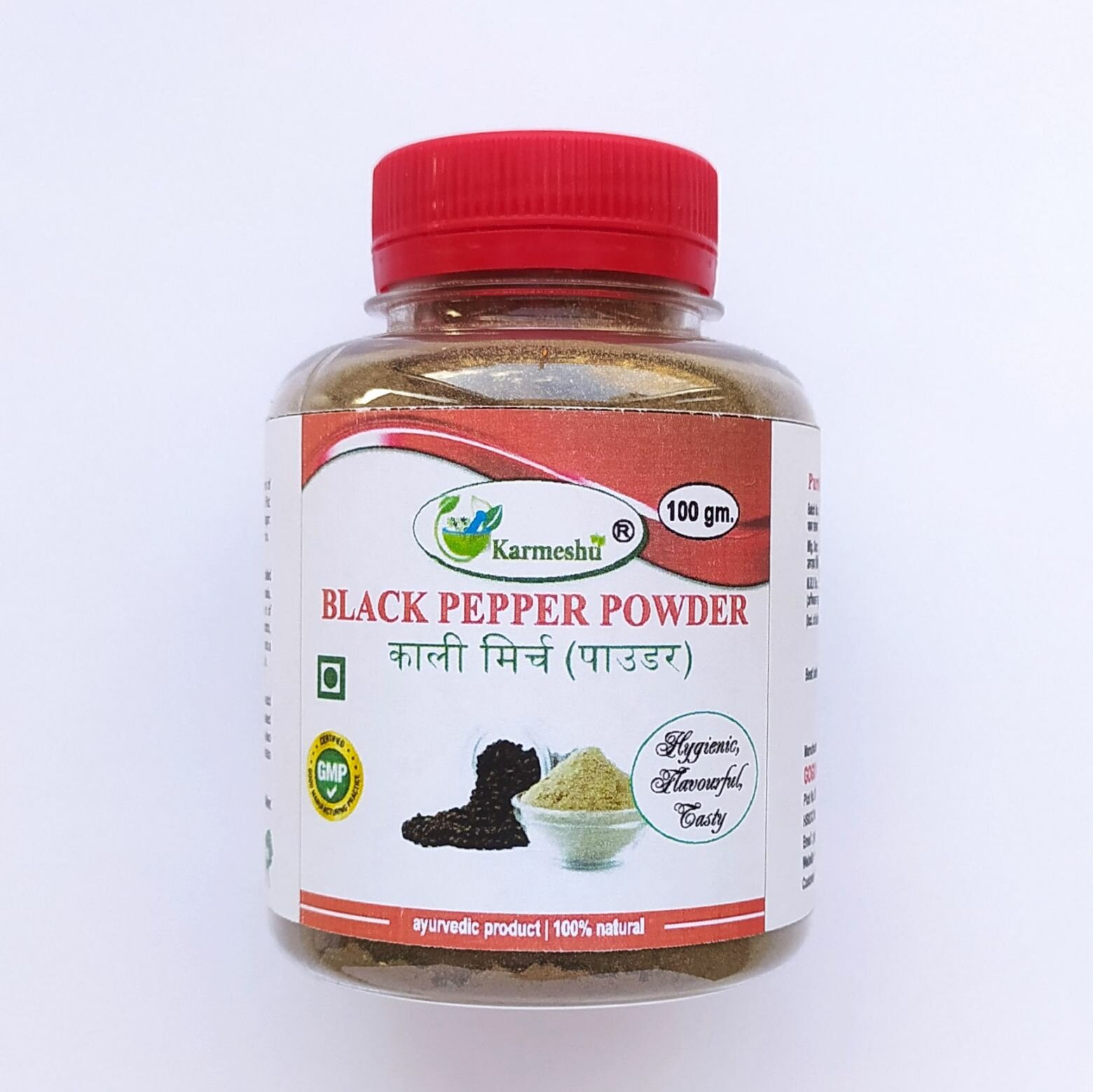 Черный перец молотая Кармешу (Black pepper powder Karmeshu) 100 гр банка