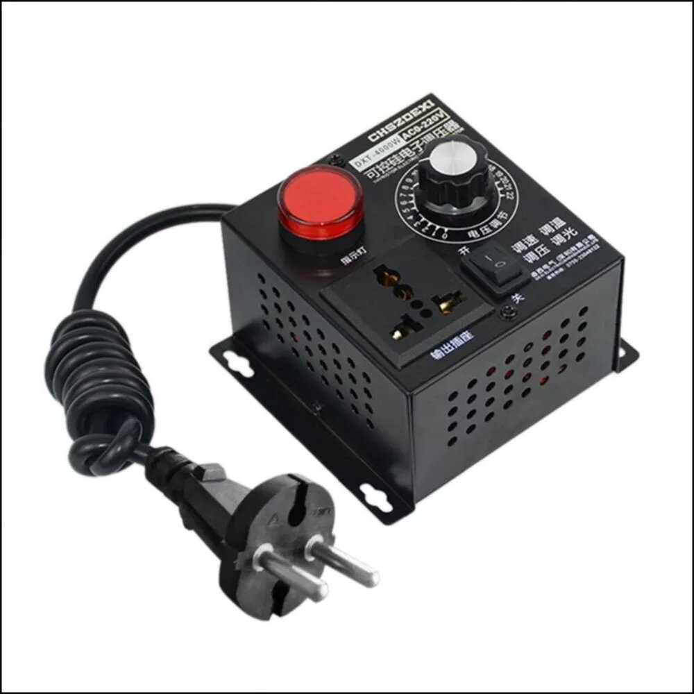 Регулятор напряжения CHSZDEXI DXT-4000W AC0-220V для вентиляторов и ламп, 4000 Вт, черный — фото 1