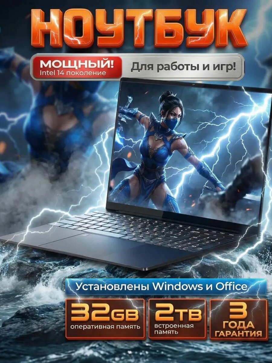 Ноутбук HiGH TECH R769 Intel H-Series RAM 32GB / SSD 2048GB