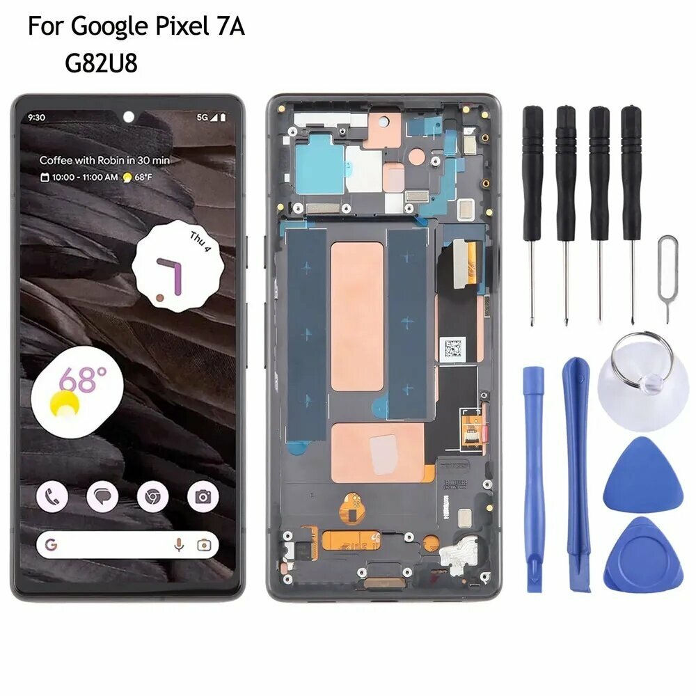 OLED Дисплей для Google Pixel 7A GWKK3, GHL1X в сборе с тачскрином Черный