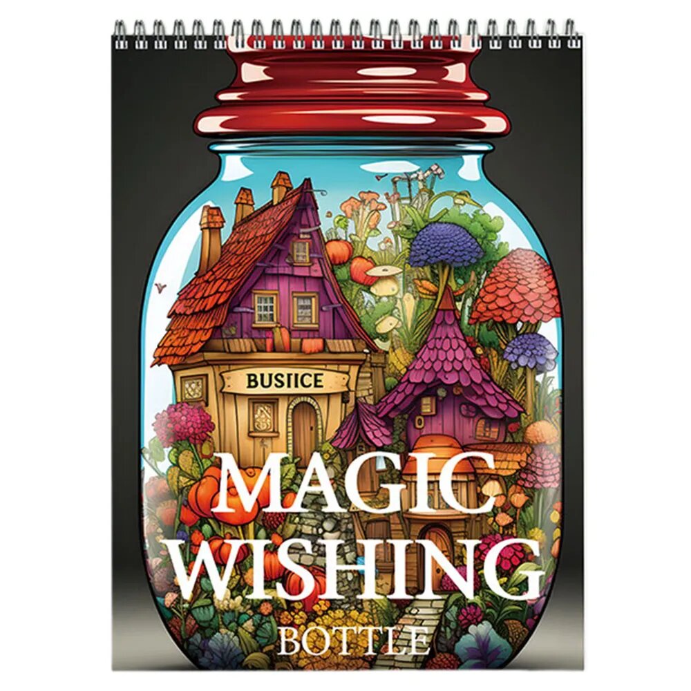 Книга-раскраска для взрослых, 4 шт, А4, 30 стр, спираль, 24 карандаша