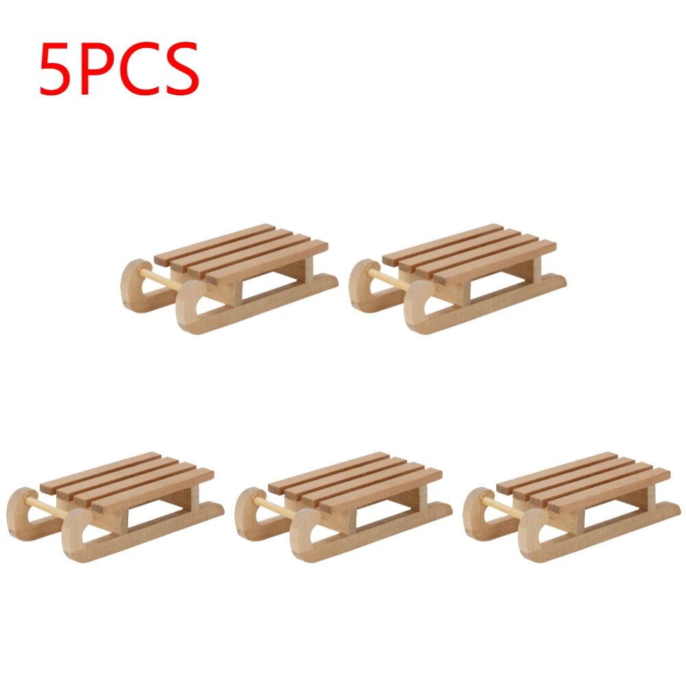 Деревянные мини-сани 5PCS 1/12