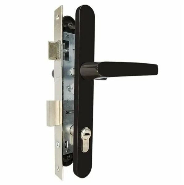 Комплект замка с ручкой DOMERE для калитки (ключ-вертушка) ral8017