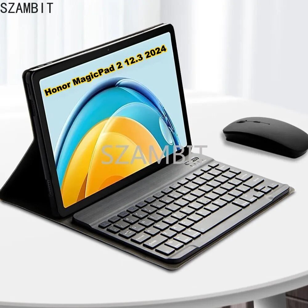 Чехол с клавиатурой для Honor MagicPad 2 12.3 2024/GT Pro 12.3 2024 ROD2-W09, чехол с английском и русской клавиатурой