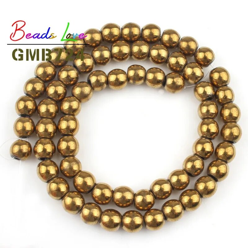 Натуральный камень цвета розового золота, гематитовая бусина 4, 6, 8, 10 мм, круглые свободные бусины для рукоделия, изготовления ювелирных изделий, браслетов, аксессуаров «сделай сам»