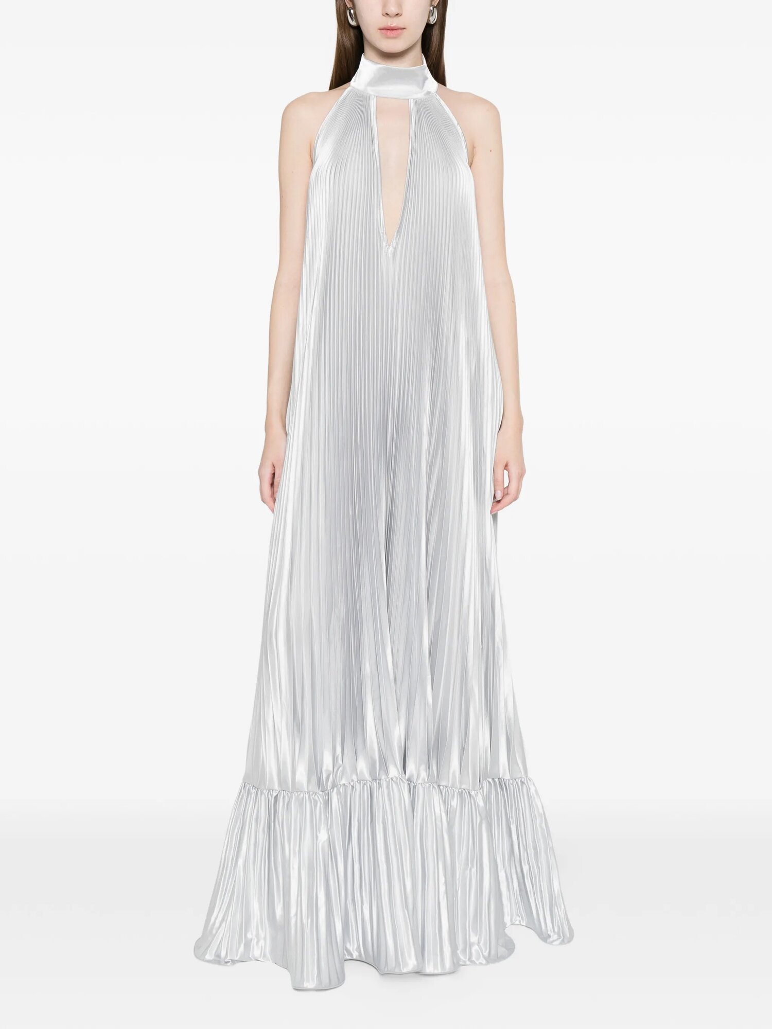 Платье Pleated halter gown dress