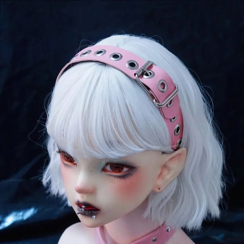 Кожаный обруч для волос KC черный Розовый, H