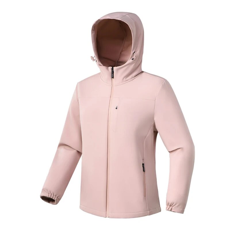 Женская ветрозащитная флисовая куртка JNLN для кемпинга Розовый, XL, Women Pink