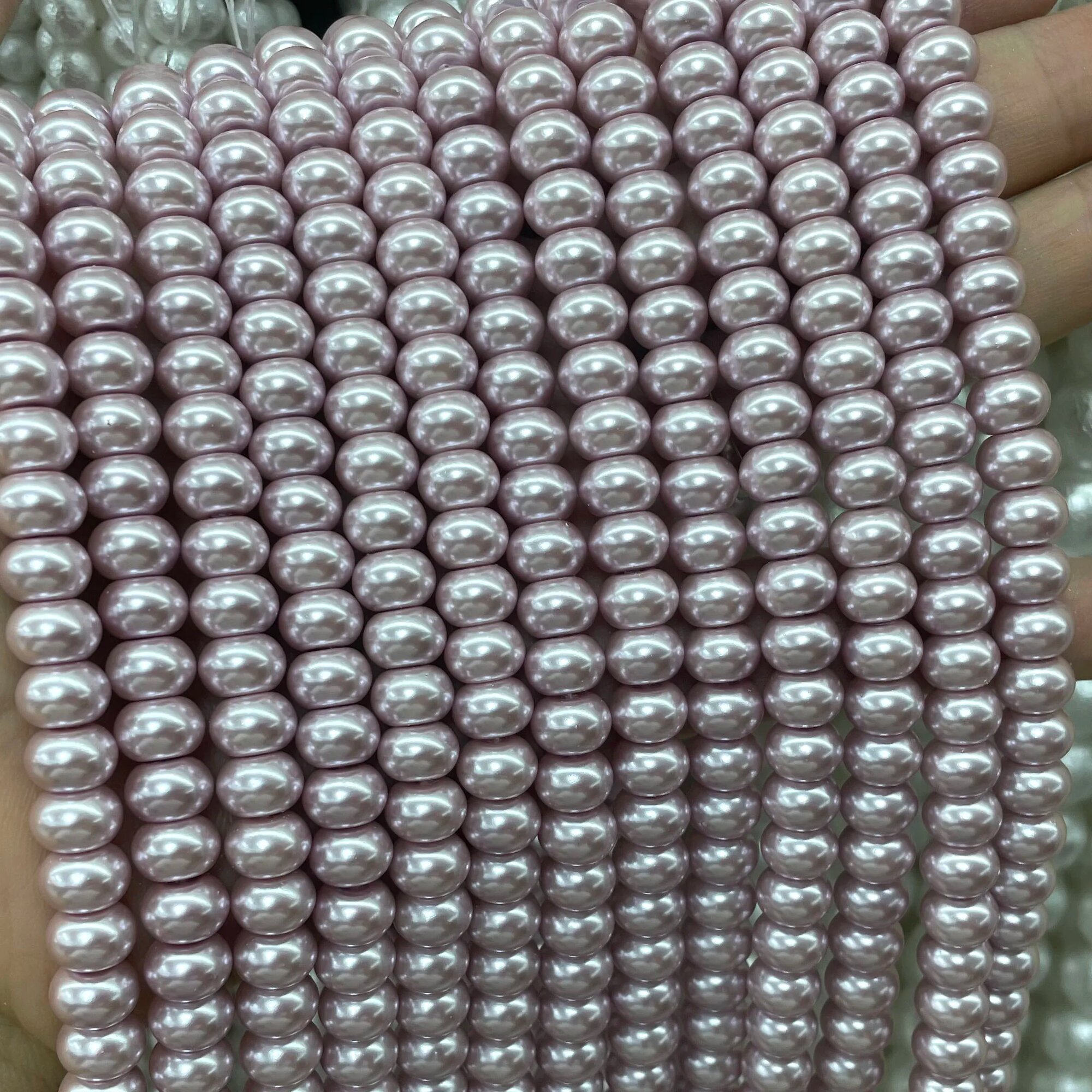Бусины из перламутра SYSRXLR Фиолетовый, 6X8MM About 65 PCS, light purple