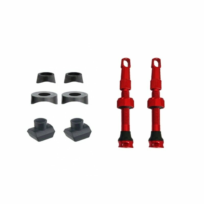 (8 компл.) Велосипедный ниппель Presta, боковой, 3 отверстия, 44 мм красный