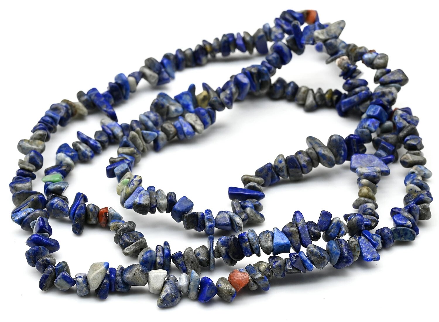 Бусы крошка 80-85см из лазурита на леске без замка .