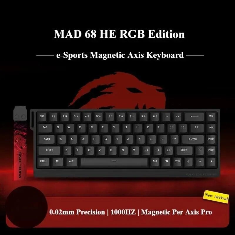 MADLIONS MAD 60/68HE Игровая клавиатура с магнитным переключателем Проводной Сетевой драйвер 8K