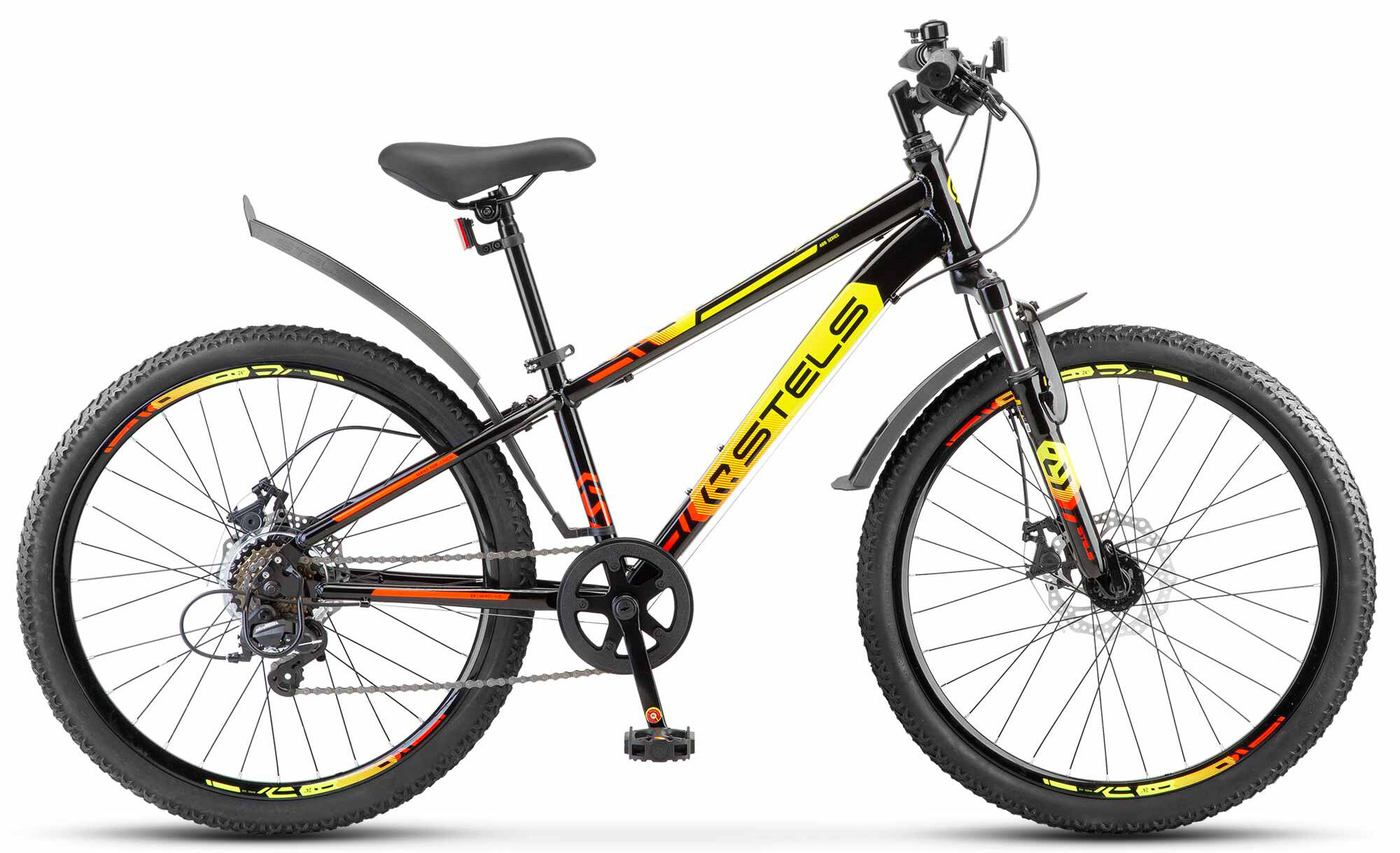 Подростковый велосипед Stels Navigator 400 MD Z010 (2025) 24 Черно-желтый (130-150 см)