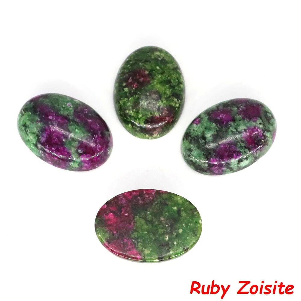Черные кабошоны из обсидиана Изумрудный, 1 PC, Ruby Zoisite