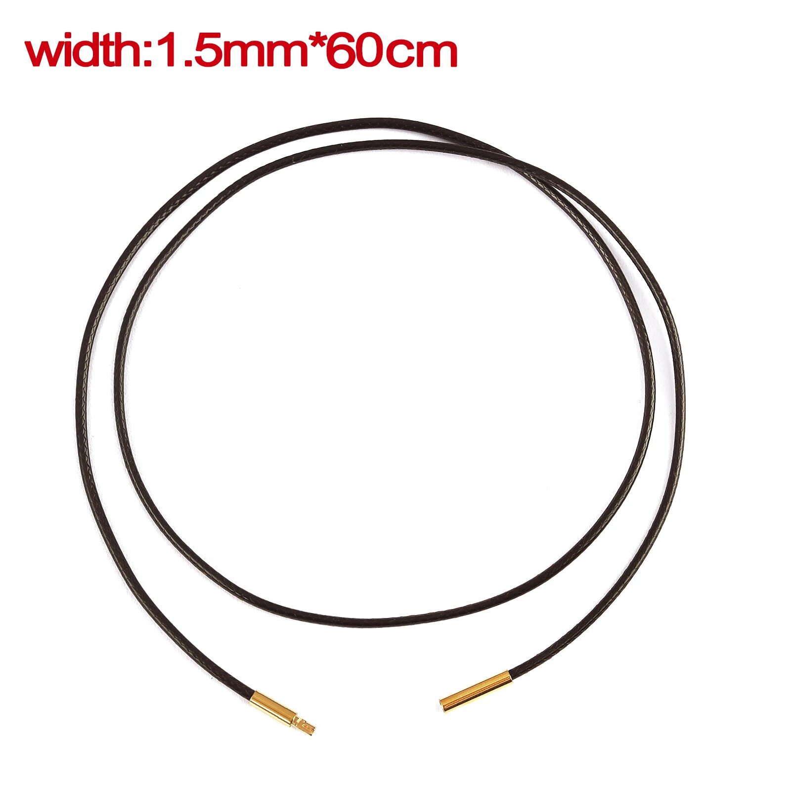 Кожаная цепочка 60см, цвет C-Brown 1.5mm