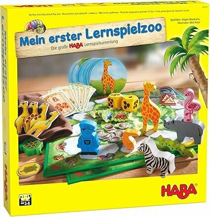 Детская настольная игра Haba - "Мой первый обучающий зоопарк",10 в 1 (10 различных игр ), от 3 лет - 305173