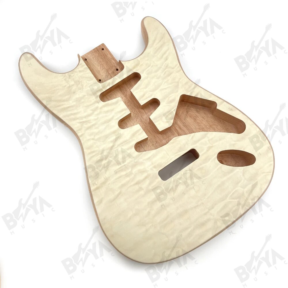 CUstome красное дерево ST комплект корпуса электрогитары Luthier Замена корпуса гитары SSS ST со стеганым кленовым шпоном