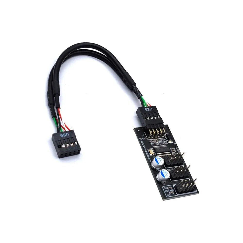 9-контактный разъем USB-концентратора USB-разветвитель от 1 до 3 USB2.0 9-контактный кабель разъема для вод