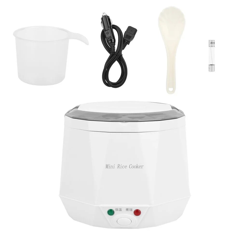 Рисоварка Mini Rice Cooker Белый портативный для автомобиля и дома