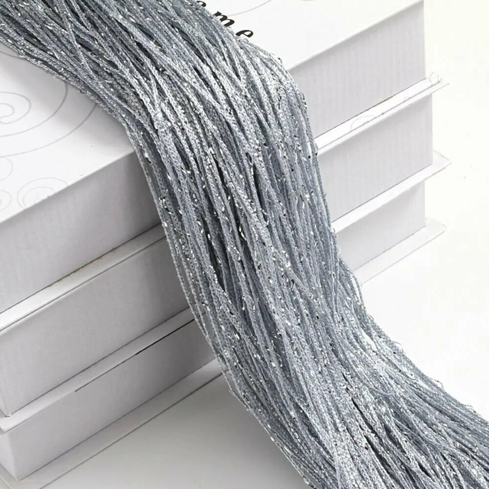 Занавеска на дверь из бусин 100x200 см серый