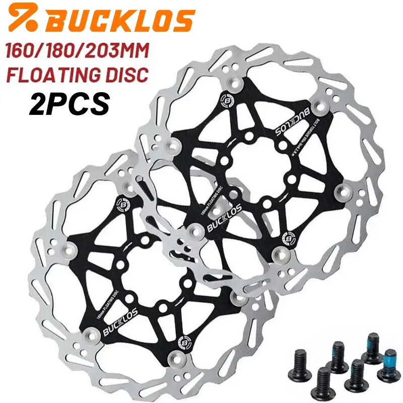 BUCKLOS MTB Тормозные диски 160/180/203 мм 6 болтов 160MM Black