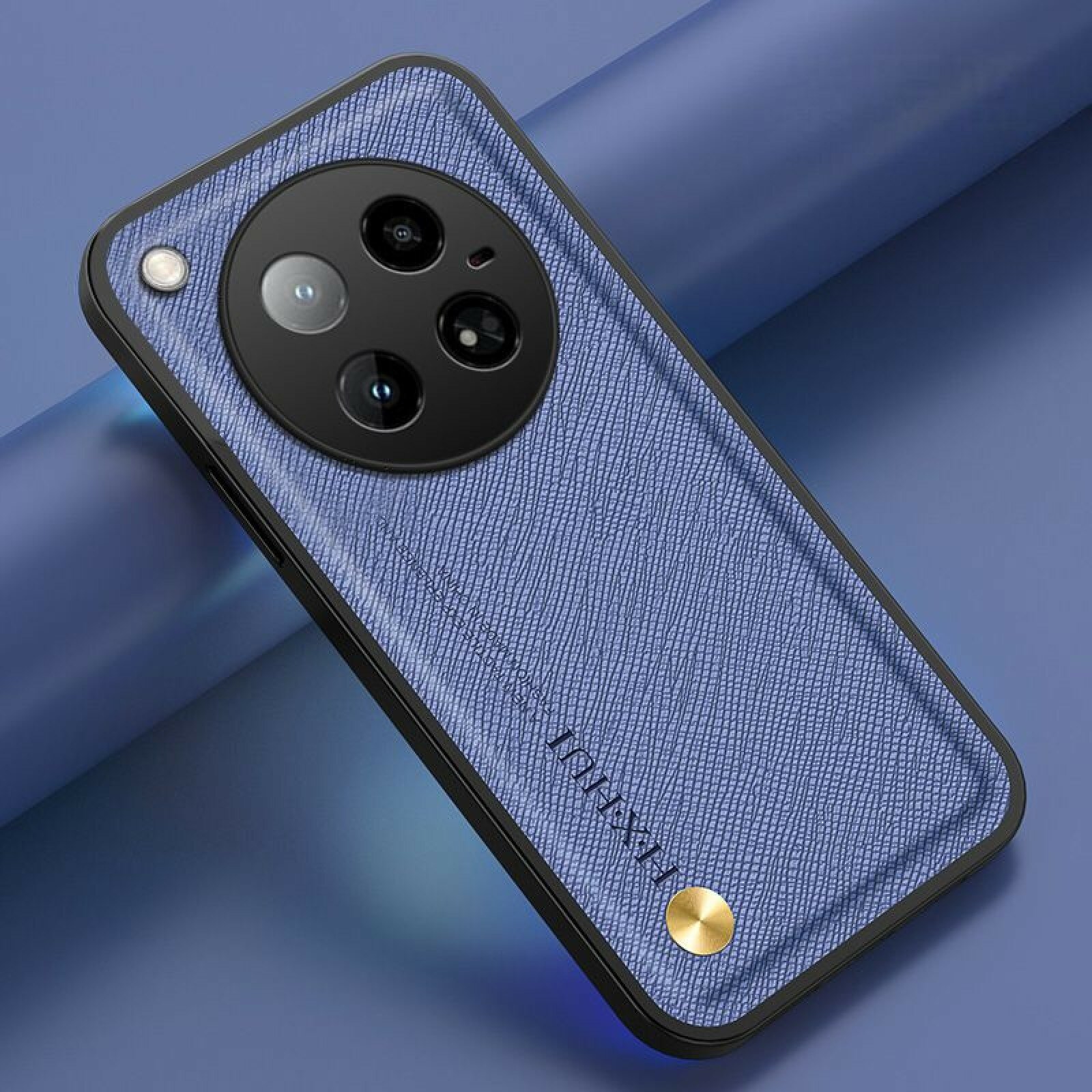 Кожаный чехол MyPads для Infinix Zero 40 5G темно-синий тонкий дизайн