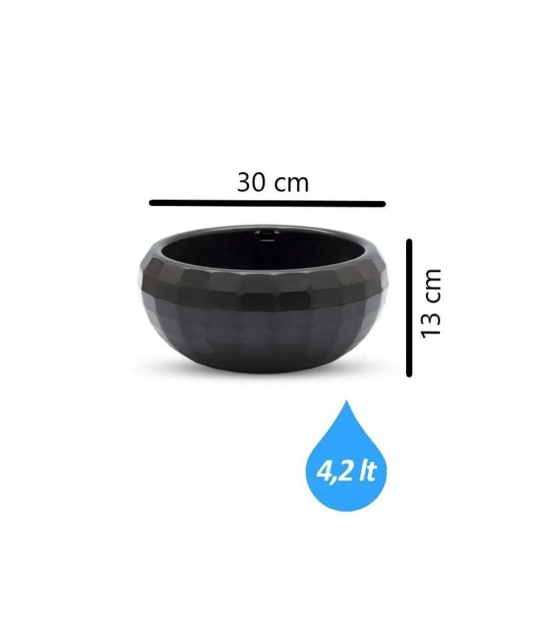 Горшок для цветов Navako Luna 4.2L Anthracite