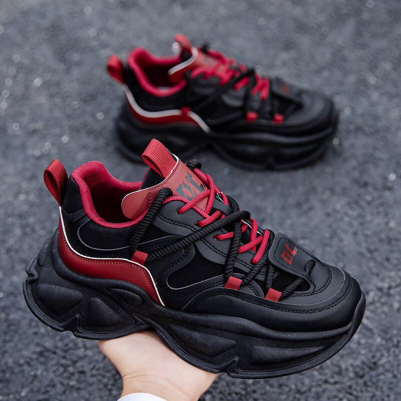 JYL Обувь мужская Зимняя для молодежи Снеговая ботинок нагретый/black red