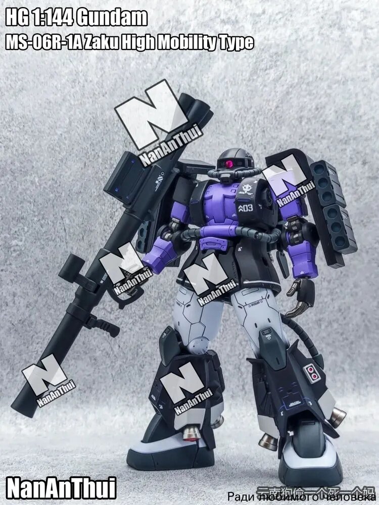 Сборная Игрушечная фигурка модель HG 1:144 Gundam BLACK TRI-STARS ZAKU, Высококачественная модель