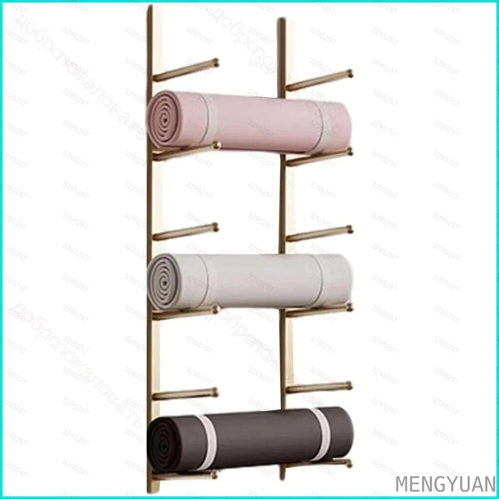 Стеллаж для спортивного инвентаря для йоги, прочный металлический настенный держатель для коврика для йоги