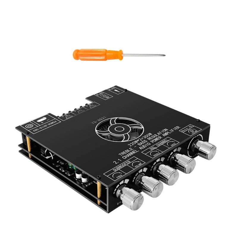 Bluetooth-совместимый Стереоусилитель Мощности 2x220 Вт + 350 Вт 2,1-Канальный Стереоприемник с Высокими Басами для Автомобиля и Дома